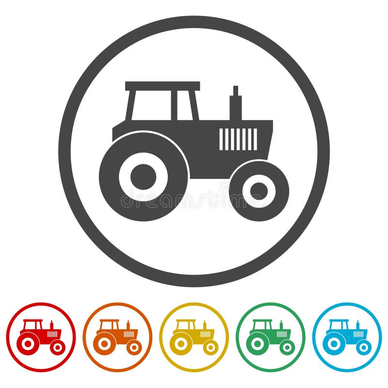 Tractor Vector Icon Symbol. Flat Tractor Icon for Computer and Mobile ...