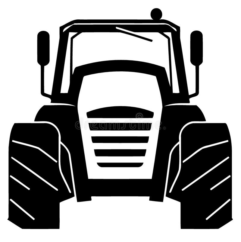 Tractor Vehicle in Front View Stock Vector - Illustration of vehicle ...