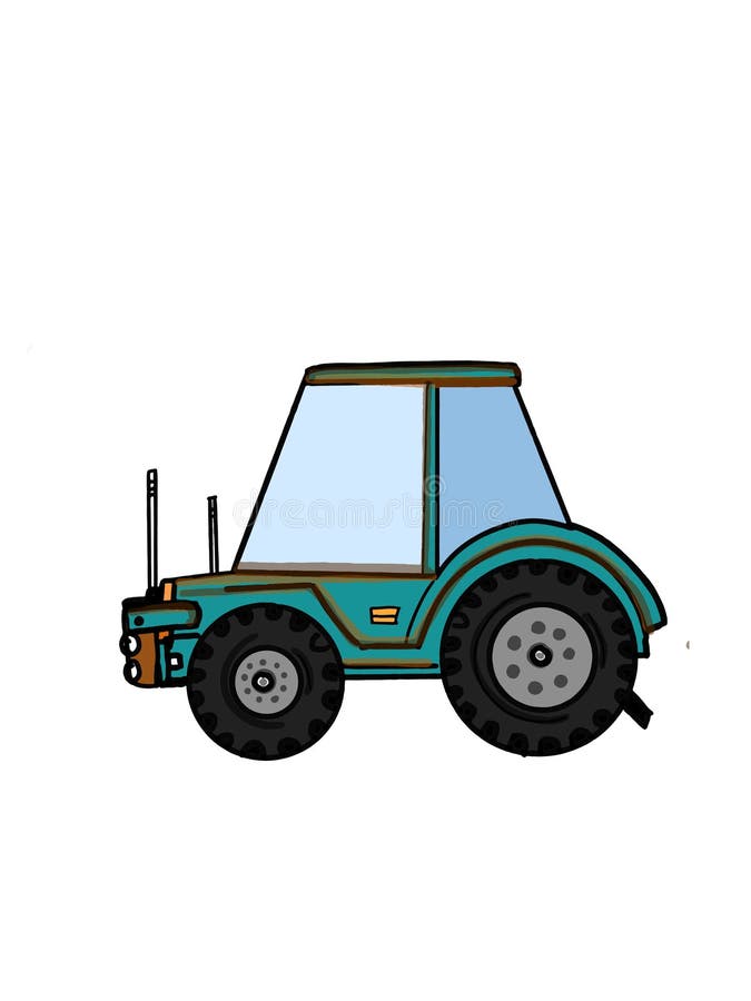 Tractor Vehicle Illustration Cartoon Drawing Coloring Stock ...