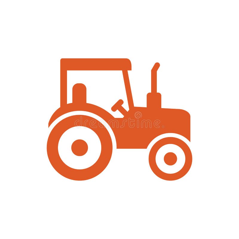 Tractor Vehicle Vector Illustration. Side View of Modern Farm Tractor ...