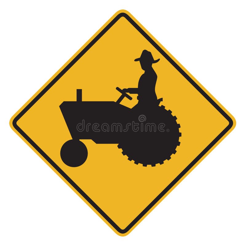 Tractor warning stock illustration. Illustration of sign - 252312193