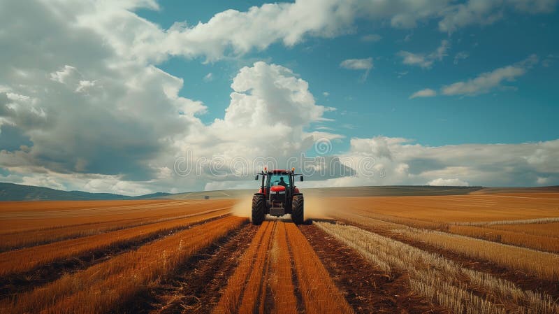 Tractor in Wheat Field. Tractor on a Wheat Field Stock Image - Image of ...