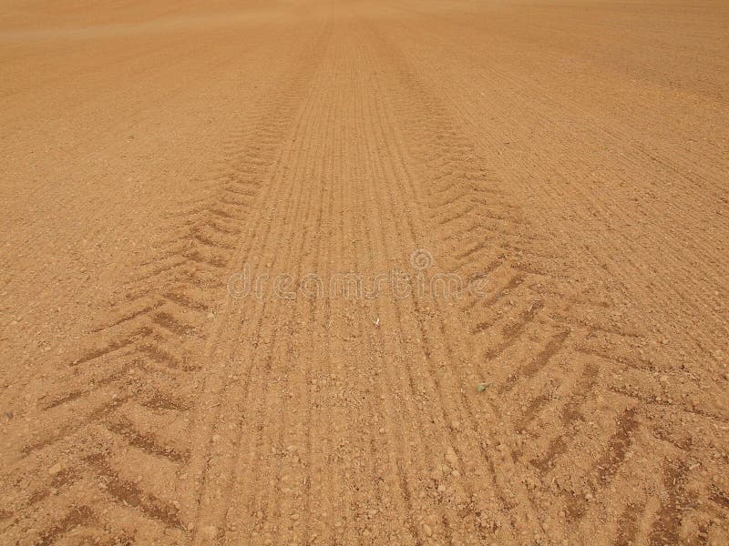 Tractor Wheels Trails in Extremely Dry Dusty Clay Stock Photo - Image ...