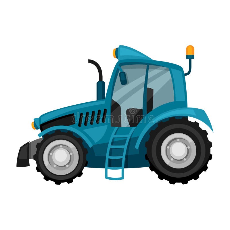 Tractor on White Background. Abstract Illustration of Agricultural ...
