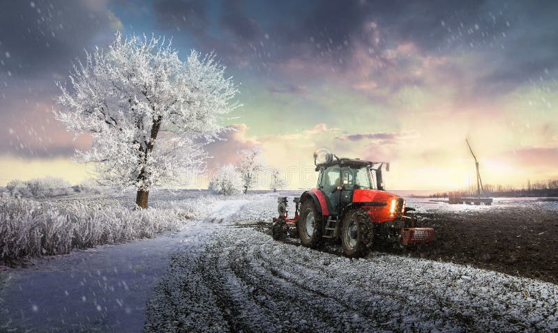 Winter job plowing snow stock image. Image of moving - 49609435