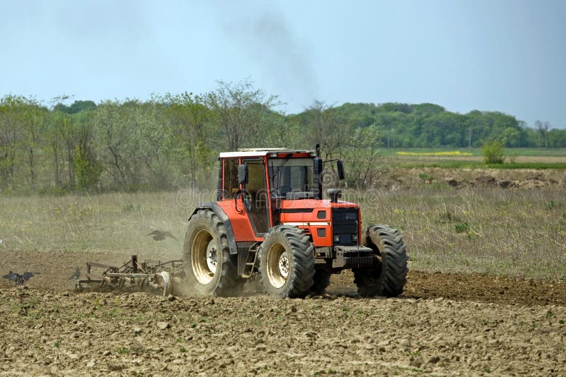 Tractor Working at the Field Stock Photo - Image of power, fall: 30966882