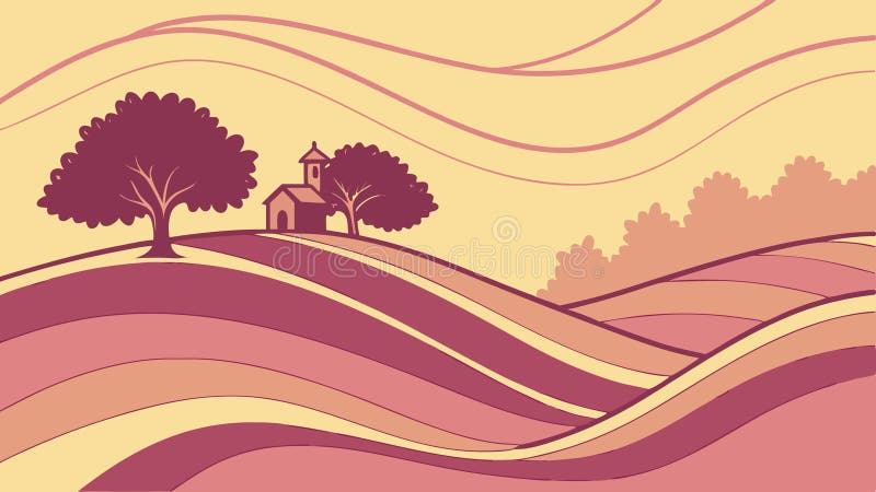 Tractor Working in a Field on Rolling Hills, Vector Design Generative ...