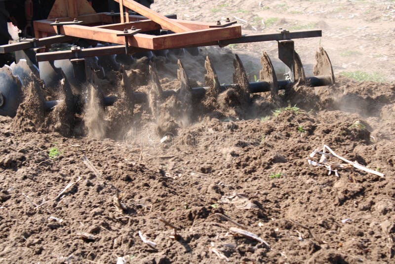 Tractor Working in the Field. Spring Machine Work Stock Photo - Image ...