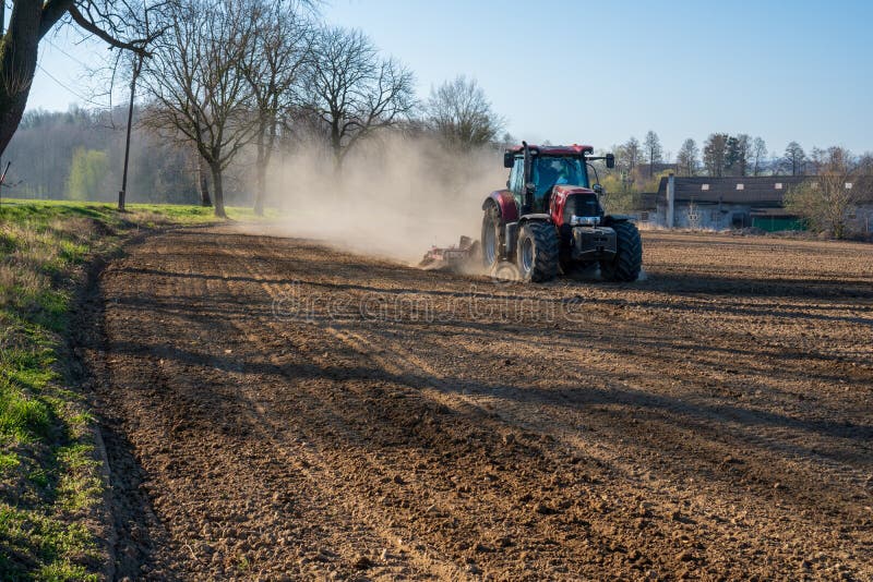 Tractor Working on the Harvest Field, Czech Stock Photo - Image of farm ...