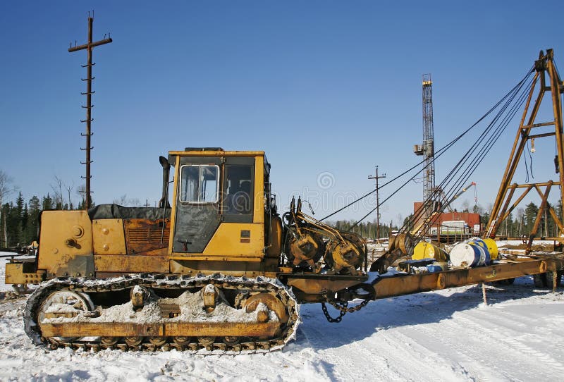 Tractor Working on the Rig Floor Stock Photo - Image of development ...
