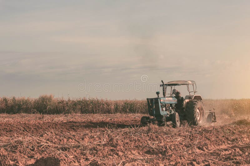 Tractors To Plowing the Fields. Stock Photo - Image of countryside ...