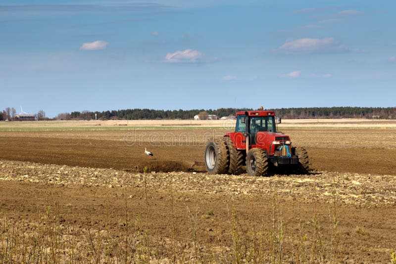 Tractors working stock image. Image of landscape, cultivated - 24918543