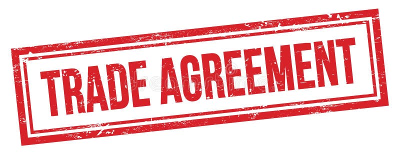 TRADE AGREEMENT Text on Red Grungy Vintage Stamp Stock Illustration ...