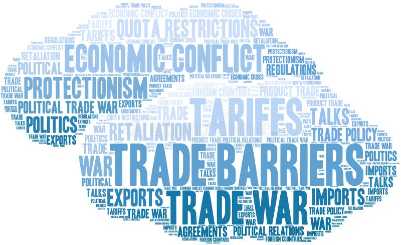 Trade Barriers Word Cloud stock vector. Illustration of trade - 146649071