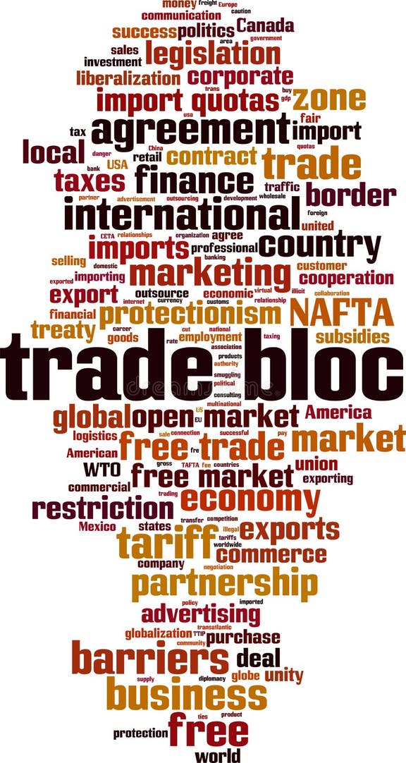 Trade bloc word cloud stock vector. Illustration of agreement - 195232022