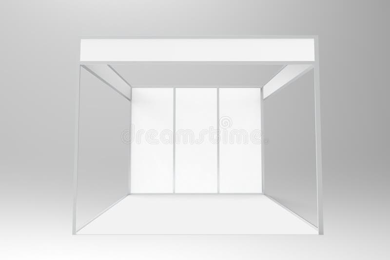 Trade Booth Stand Blank Render on Grey Background.3d Render. 3d ...