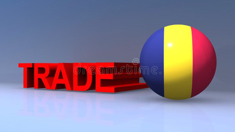 Trade with Chad Flag on Blue Stock Illustration - Illustration of ...