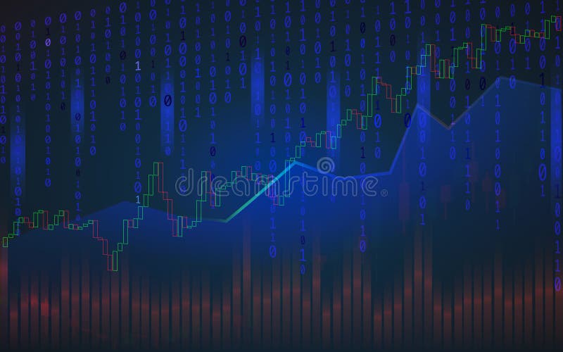 Trade Chart Background with Binary Code. Stock and Trade Concept Stock ...