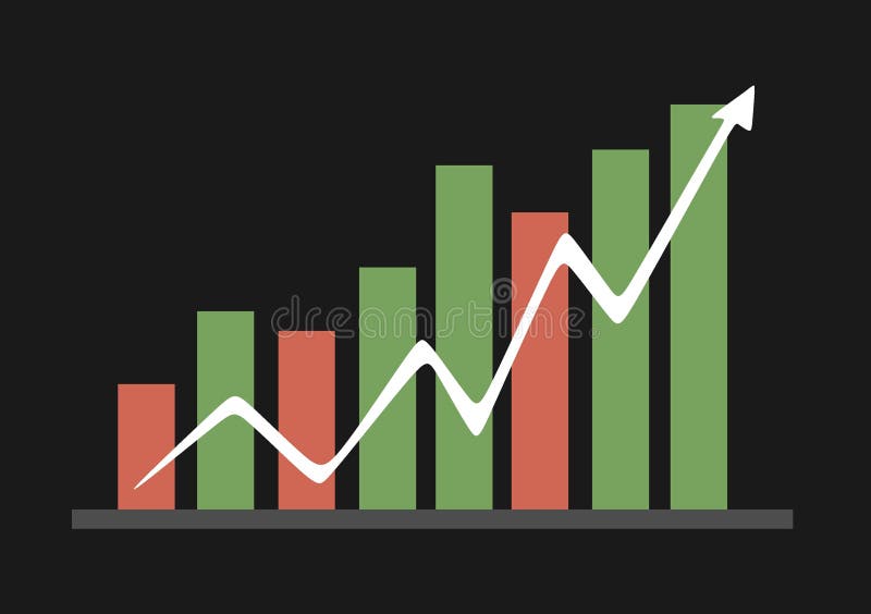 Trade Chart with Bullish Trend Patterns Stock Illustration ...