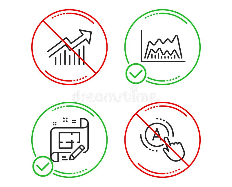 Trade Chart, Demand Curve and Architect Plan Icons Set. Ab Testing Sign ...