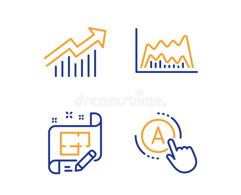 Trade Chart, Demand Curve and Architect Plan Icons Set. Ab Testing Sign ...