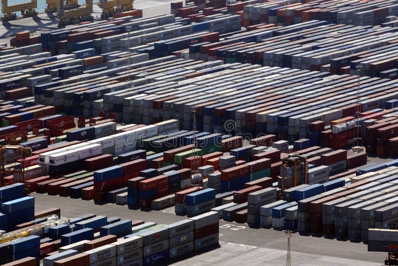 Trade containers editorial stock image. Image of port - 43555719