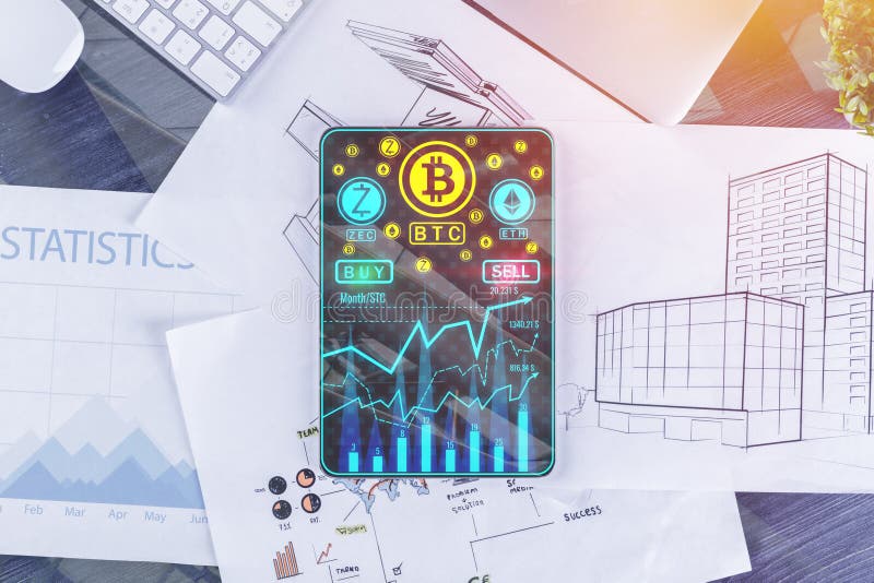 Trade and Cryptography Concept Stock Photo - Image of desktop, mobile ...