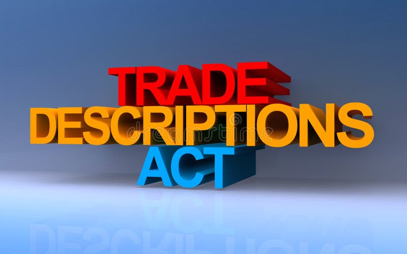 Trade Descriptions Act on Blue Stock Illustration - Illustration of ...