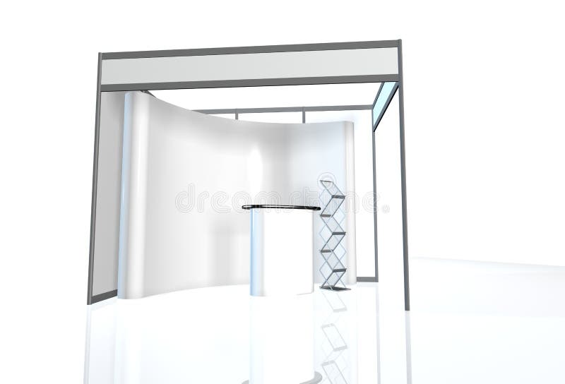 Trade Exhibition Stand Exhibition Round 3D Rendering Stock Illustration ...