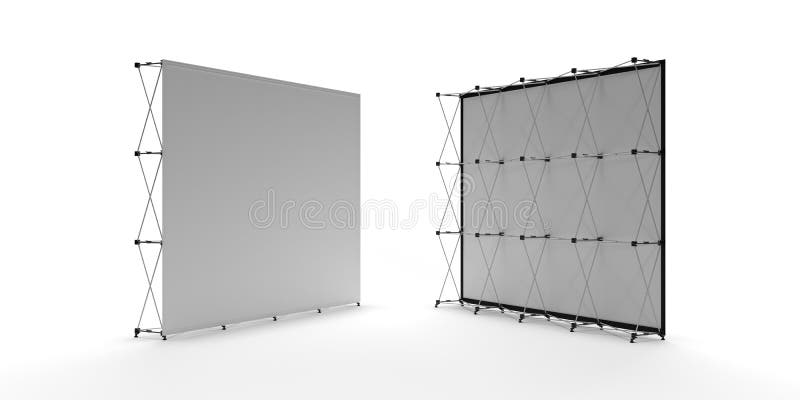 Wall Banner Cloth Exhibition Wall Front and Back Views. Stock ...