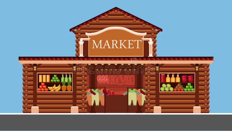 Trade Fair Trading Stall with Banner. Flat Style Stock Vector ...