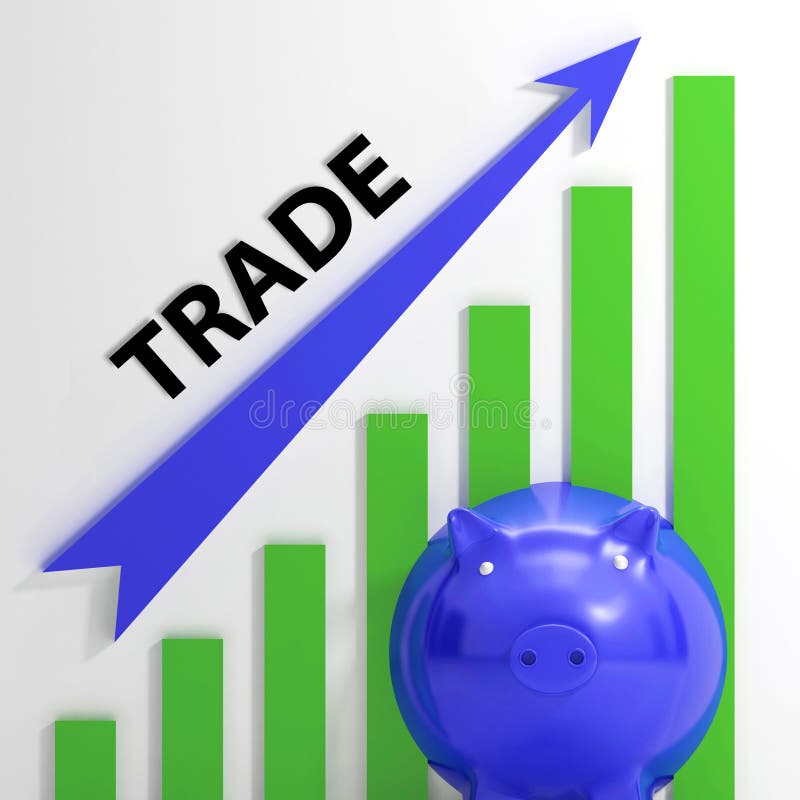 Trade Graph Shows Growth in Markets and Share Value Stock Illustration ...