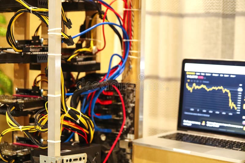 Home Mining Farm for Bitcoin and Cryptocurrency Money. GPUVideo Stock ...