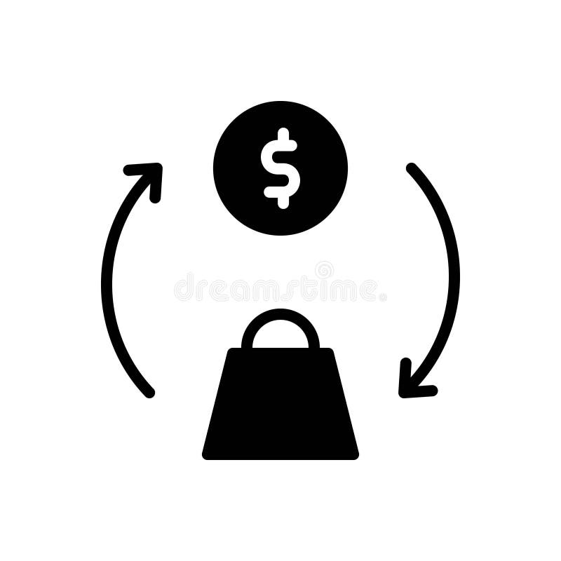 Black Solid Icon for Trade, Money and Swap Stock Illustration ...