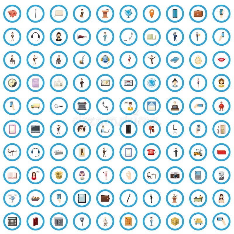 100trade Icons Set, Cartoon Style Stock Vector - Illustration of ...