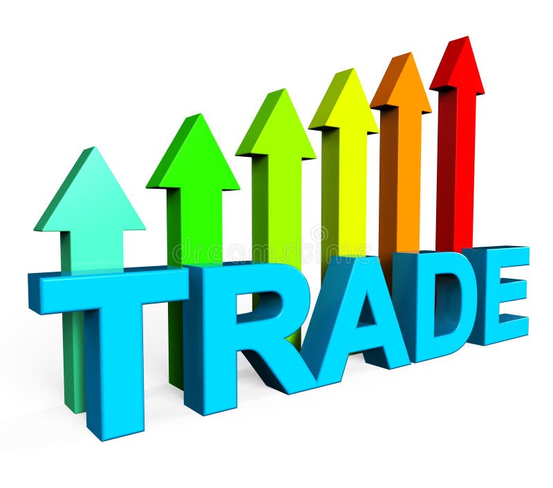 Trade Increasing Indicates Business Graph and Biz Stock Illustration ...