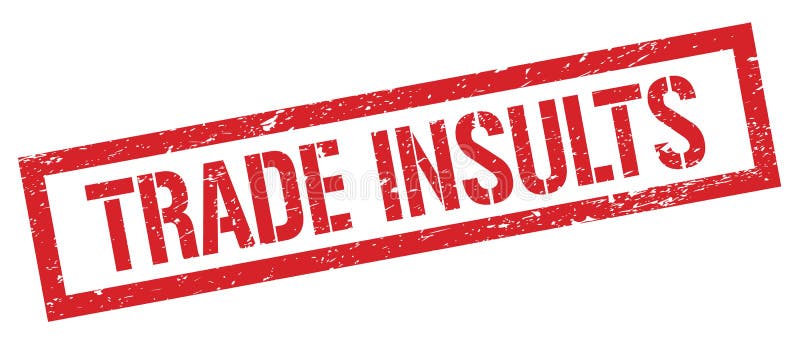 TRADE INSULTS Text Written on Blue Vintage Round Stamp Stock ...