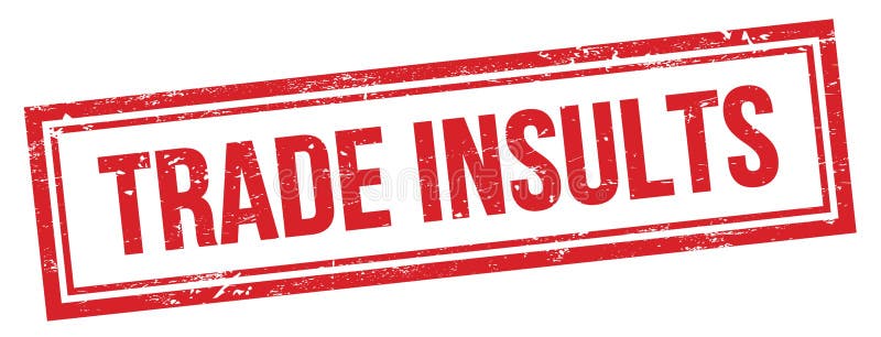 TRADE INSULTS Text Written on Blue Vintage Round Stamp Stock ...