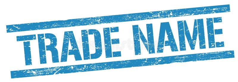 TRADE NAME Text on Blue Grungy Rectangle Stamp Stock Illustration ...
