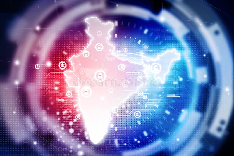 Digital India Internet Technology Stock Illustration - Illustration of ...
