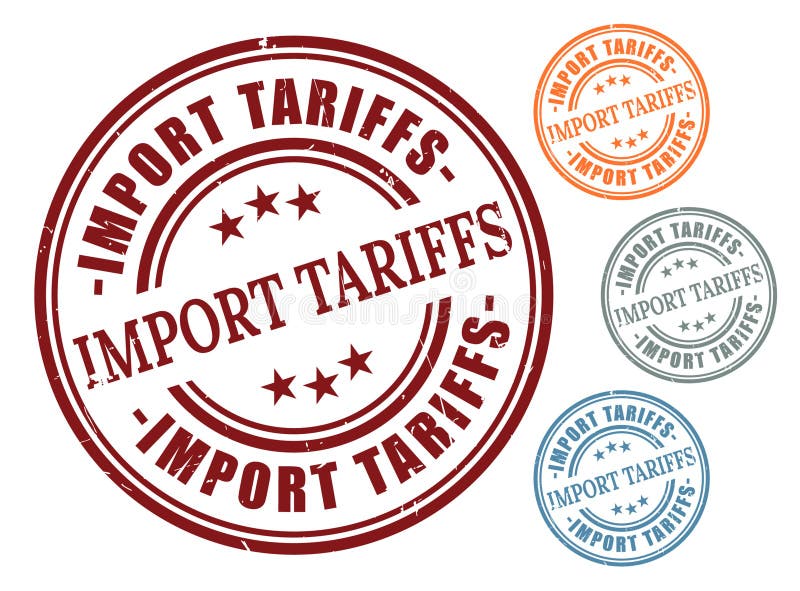 Trade Regulation Badge Pack, Import Tariffs Grunge Rubber Stamp Set ...