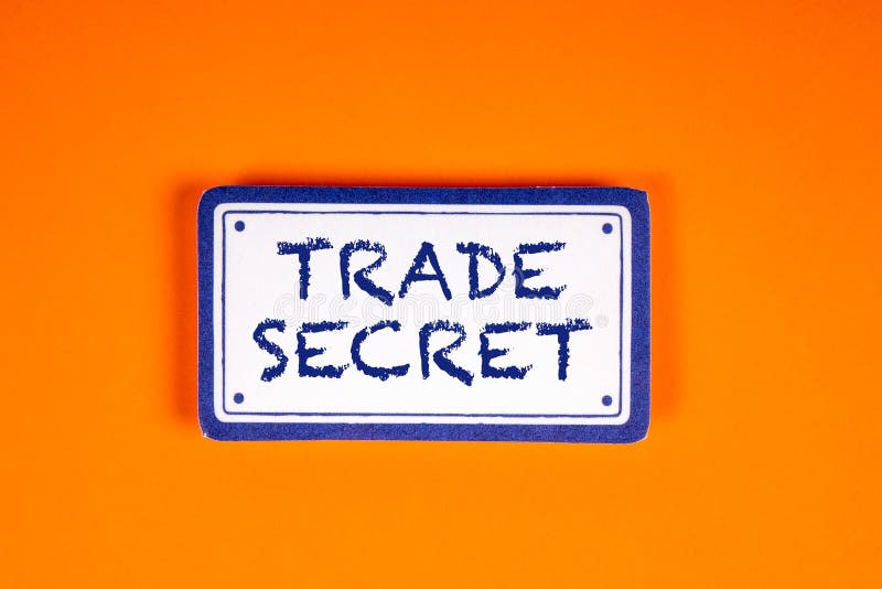TRADE SECRET. Note Sticker with Text on Orange Background Stock Photo ...
