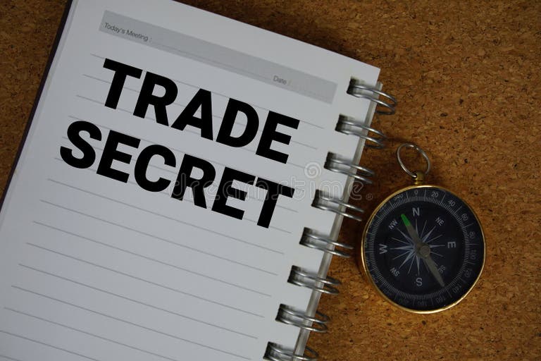 Trade Secret Text Written on Notebook Paper with Compass Stock Image ...