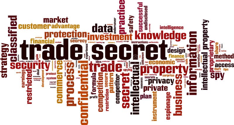 Trade secret word cloud stock vector. Illustration of confidential ...