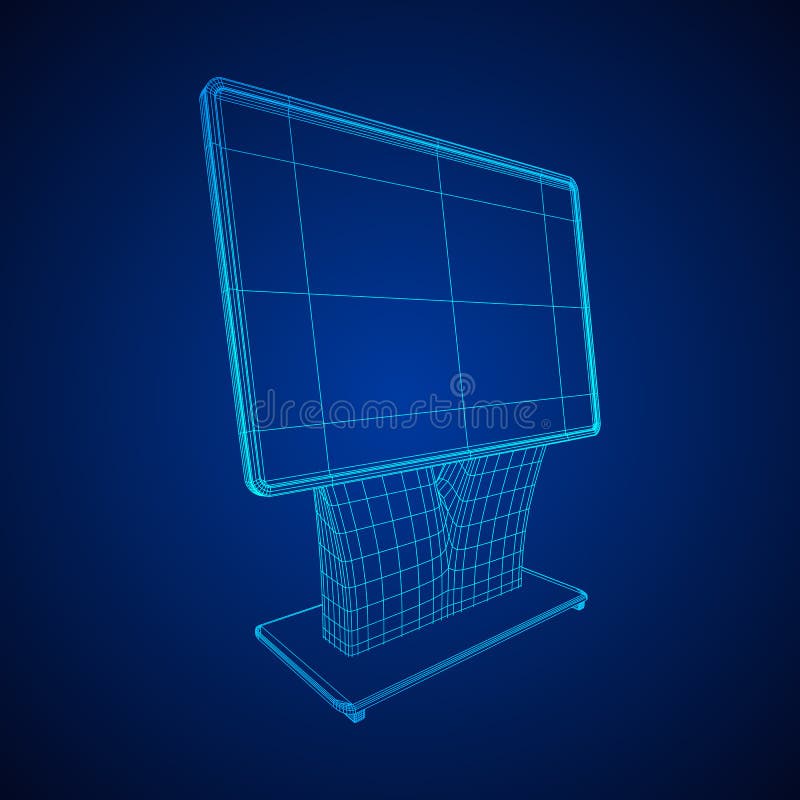 Trade Show Booth LCD Screen Stand. Stock Vector - Illustration of ...