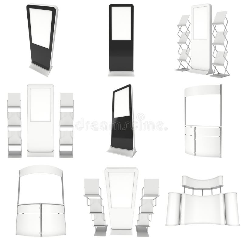 Trade Show Booth Set. Floor Stands Collection. Stock Illustration ... Trade Show Booth Set. Floor Stands Collection. Stock Illustration ...