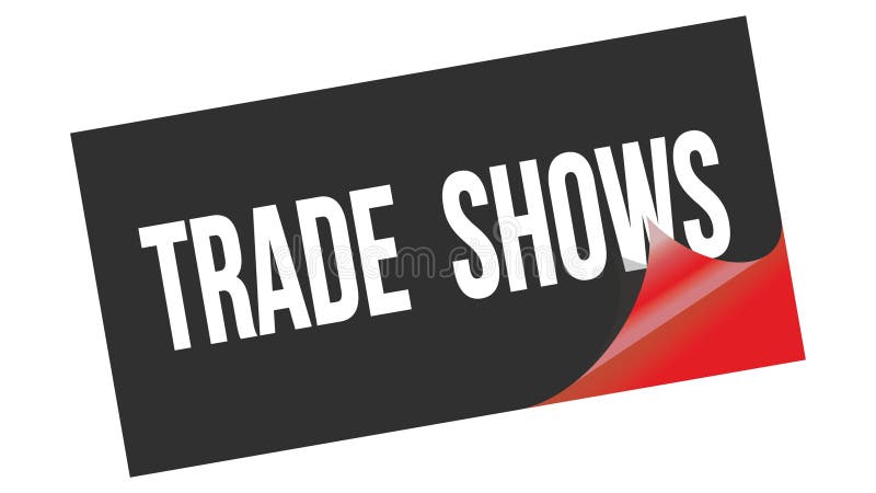 TRADE SHOWS Text on Black Red Sticker Stamp Stock Illustration ...