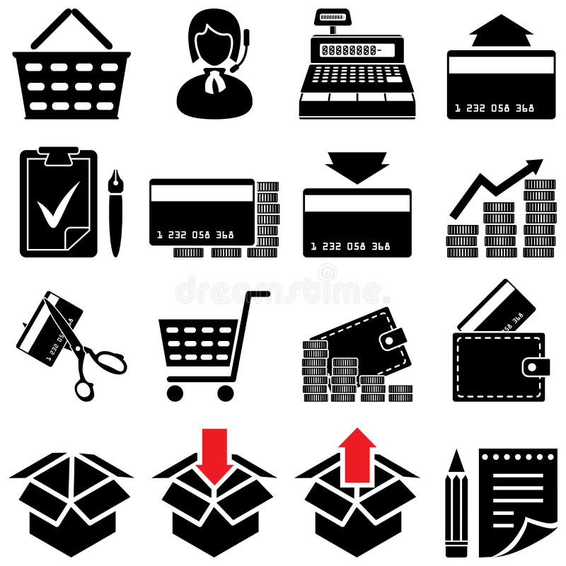 Trade Symbol Set(black and White) Stock Vector - Illustration of help ...