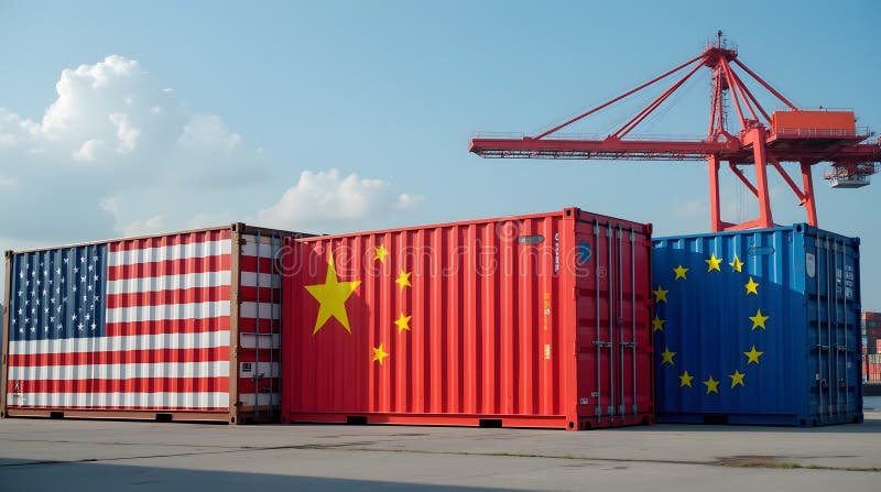 Trade Trio stock illustration. Illustration of global - 373441759