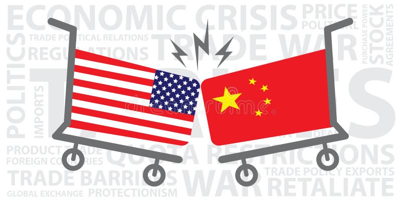 Trade War, USA Versus China. America-China Tariff Business Global ...